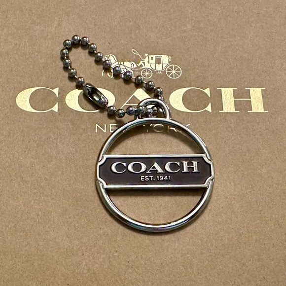Coach | Accessories | Coach Silver Metal Brown Enamel Keychain Fob Bag ...